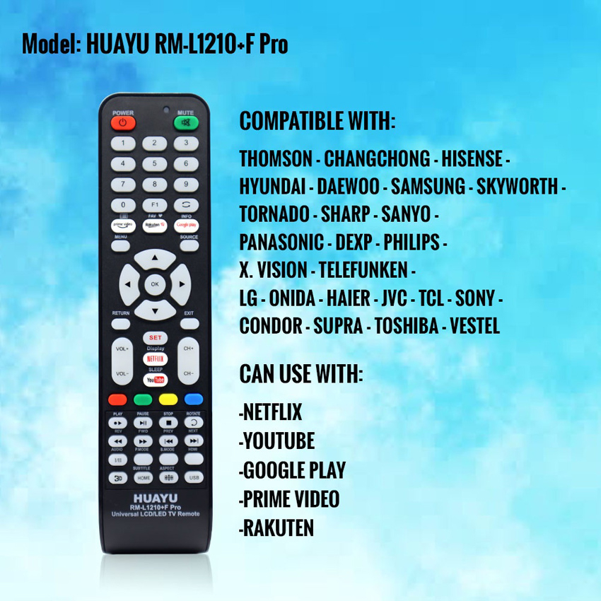 LCD/LED TV Remote Control Huayu RM-L1210+F PRO Universal | Shopee Philippines