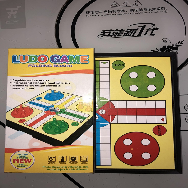 Ludo Family Play Folding Mini Flight Chess Kids Toys Board Game ...