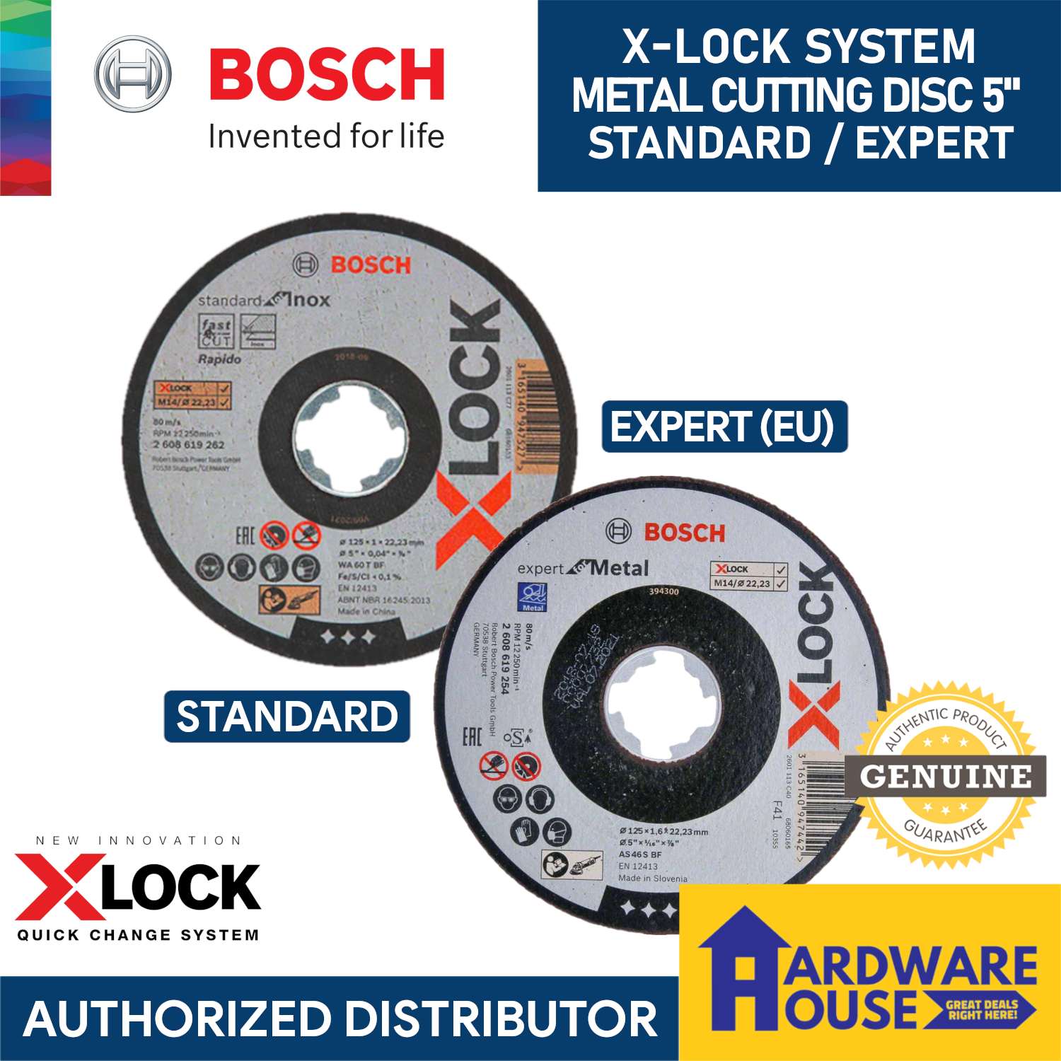 ORIGINAL BOSCH X-Lock Cutting Disc Standard or Expert for Stainless ...