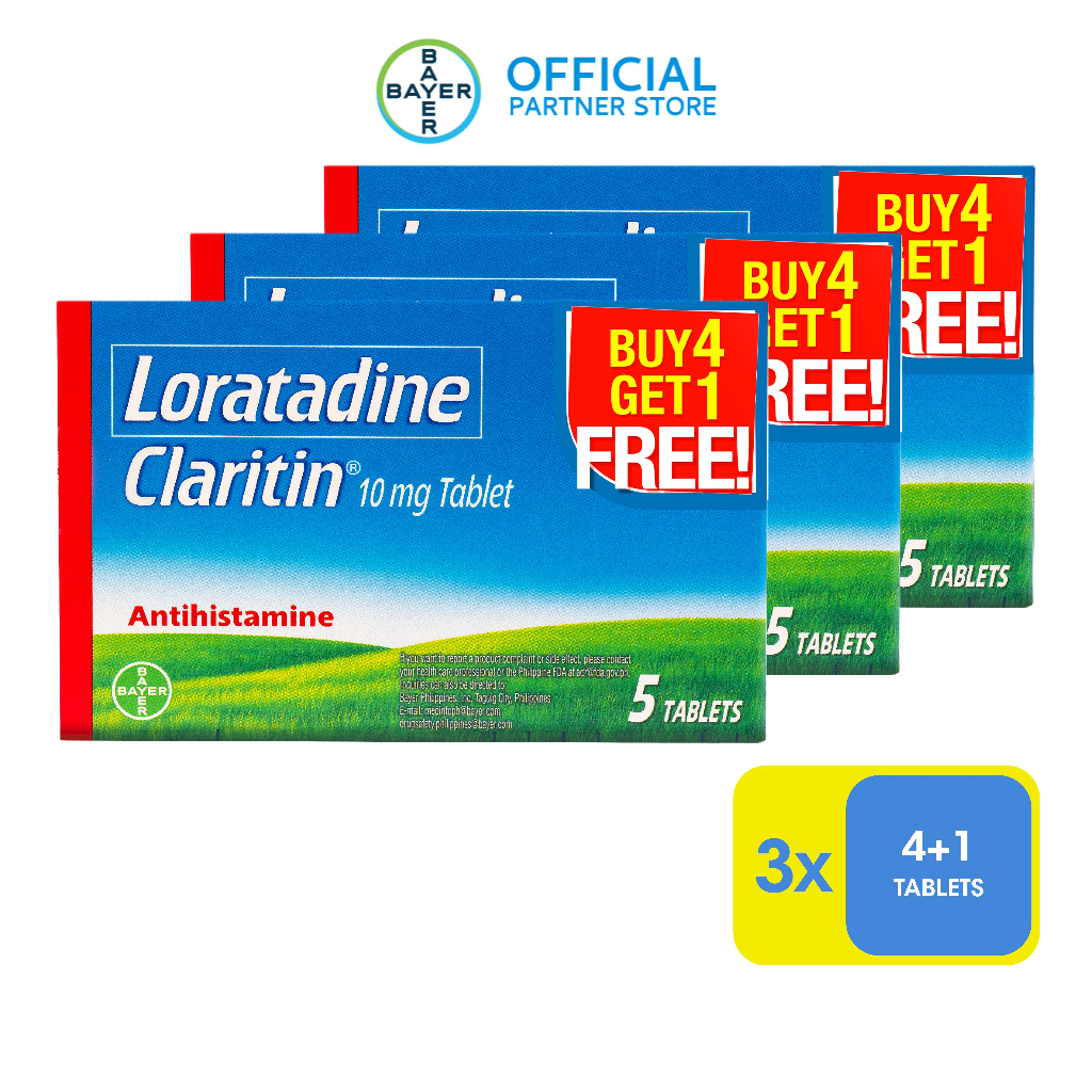 Claritin Loratadine 10mg Tablet 4s +1 x3 | Shopee Philippines