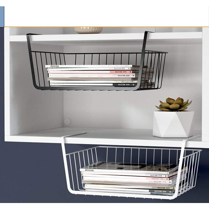 Cingo Under Shelf Table Storage Basket Rack Desk Wire Cabinet Hanging ...