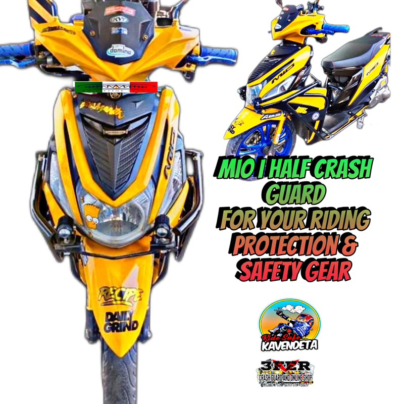 MIO I 125/125s POWDER COATED & ACRYLIC FINSIH HALF CRASH GUARD SUPRE ...