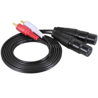 1.5m/ 5ft Stereo Audio Cable Cord Dual XLR Female to Dual RCA Male Plug ...