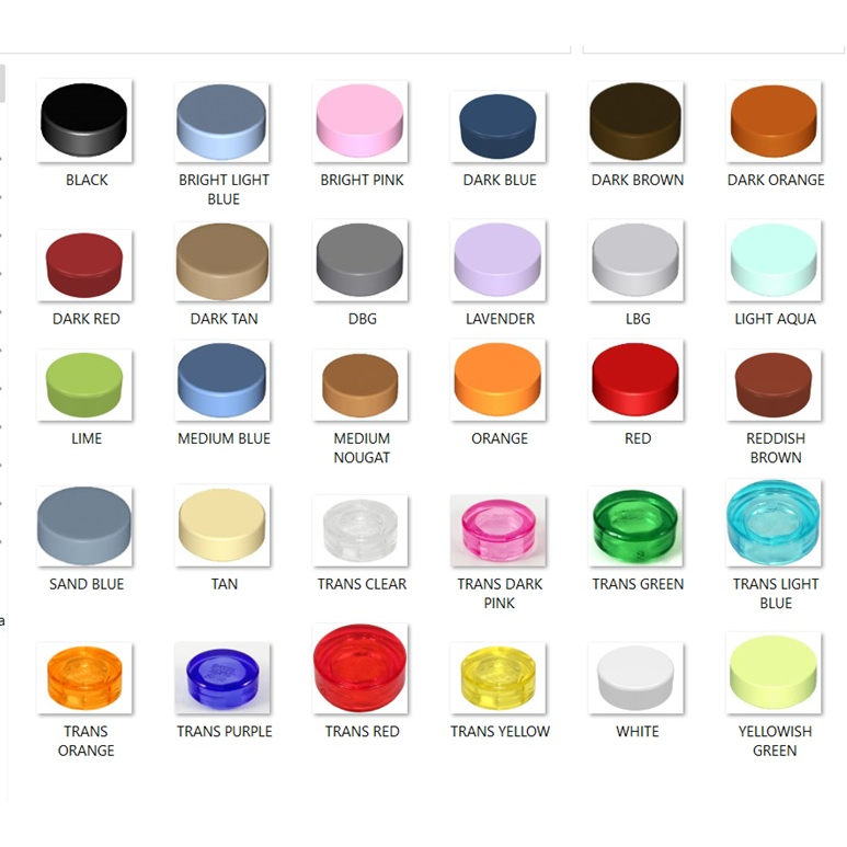 LEGO PART: Tile, Round 1x1 (10 pieces per pack) | Shopee Philippines