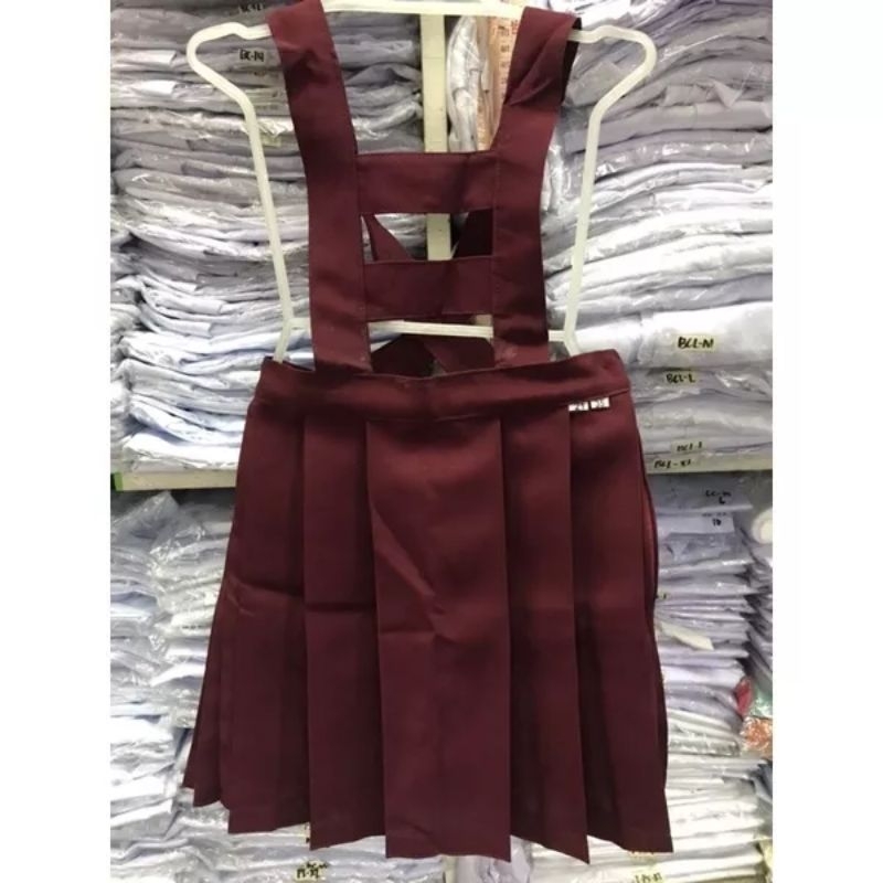 school palda back plets uniform maroon | Shopee Philippines
