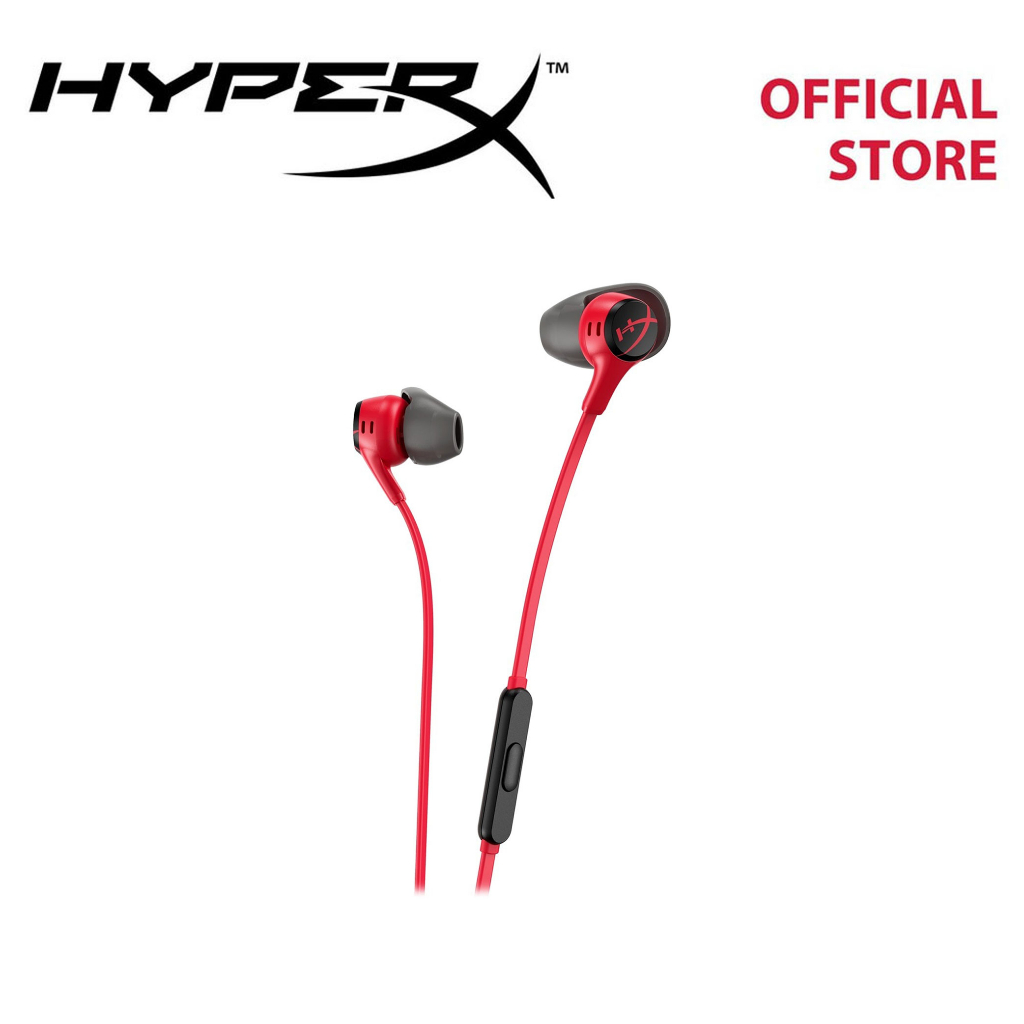 HyperX Cloud Earbuds II Built-in Microphone Low-Profile 90° Plug In-Ear ...