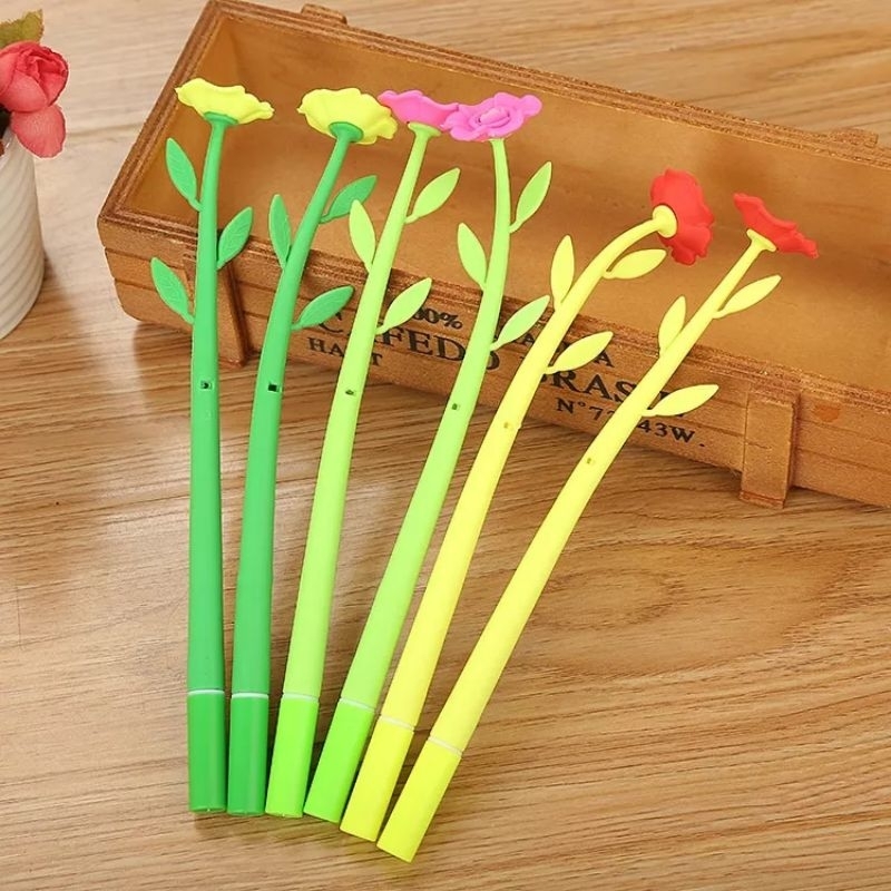 0.5mm Black Ink Flower Pens Gel Ballpoint Pens for School Home Office ...