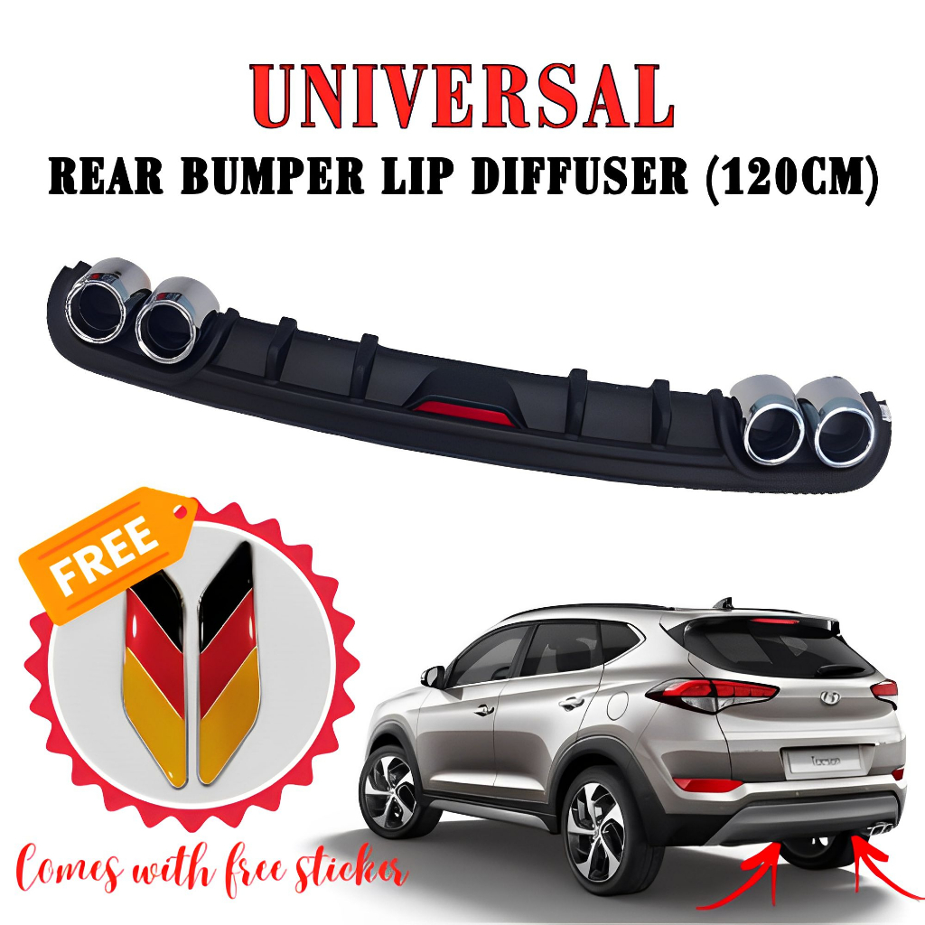 LD (9265) Universal 120cmCar Rear Bumper Diffusers Lip Spoiler Body ...