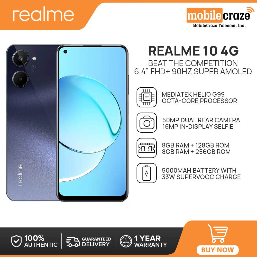 Realme 10 4G Smartphone | 8GB+128GB / 256GB | MediaTek Helio G99 | 6.4 ...