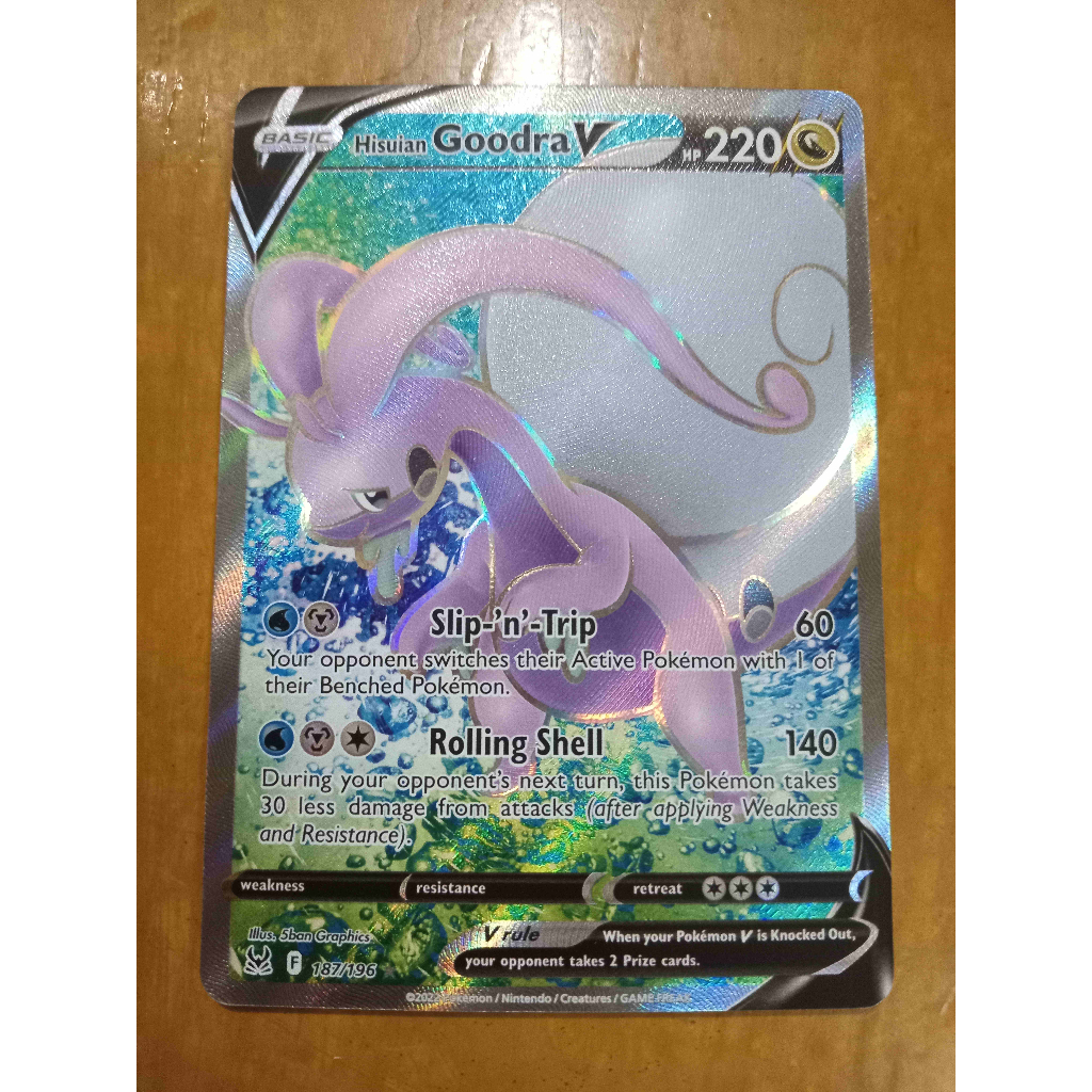 Hisuian Goodra V Full Art Ultra Rare 187/196 Pokemon TCG Standard ...
