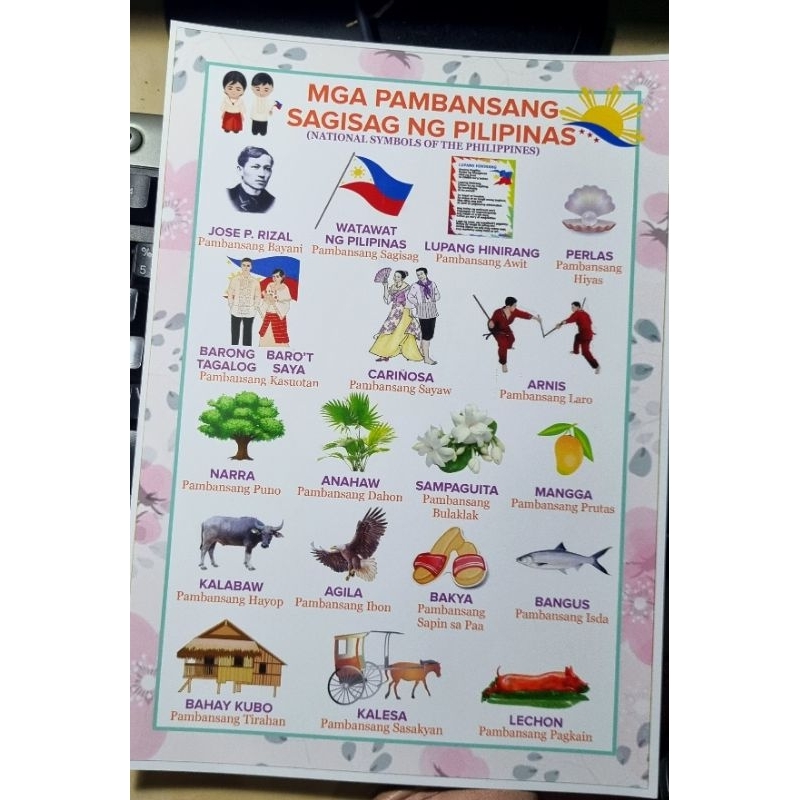 A4 Laminated Chart National Heroes / Philippine president -vice ...