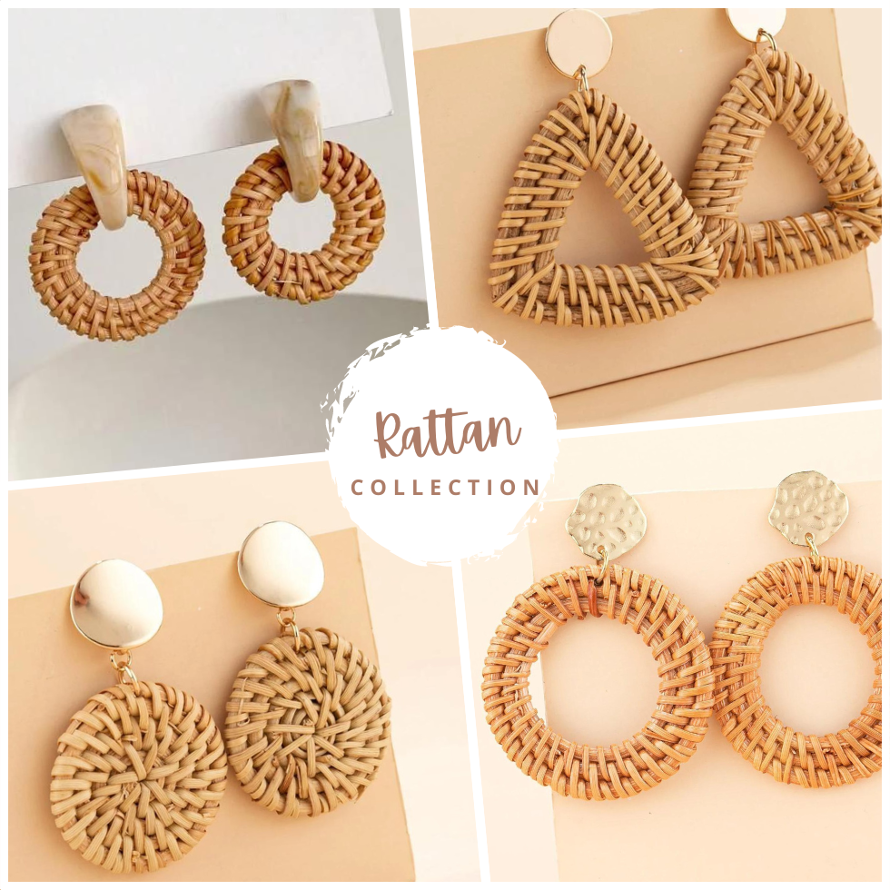 Geometric Rattan Design Drop Earrings Boho earrings | Shopee Philippines