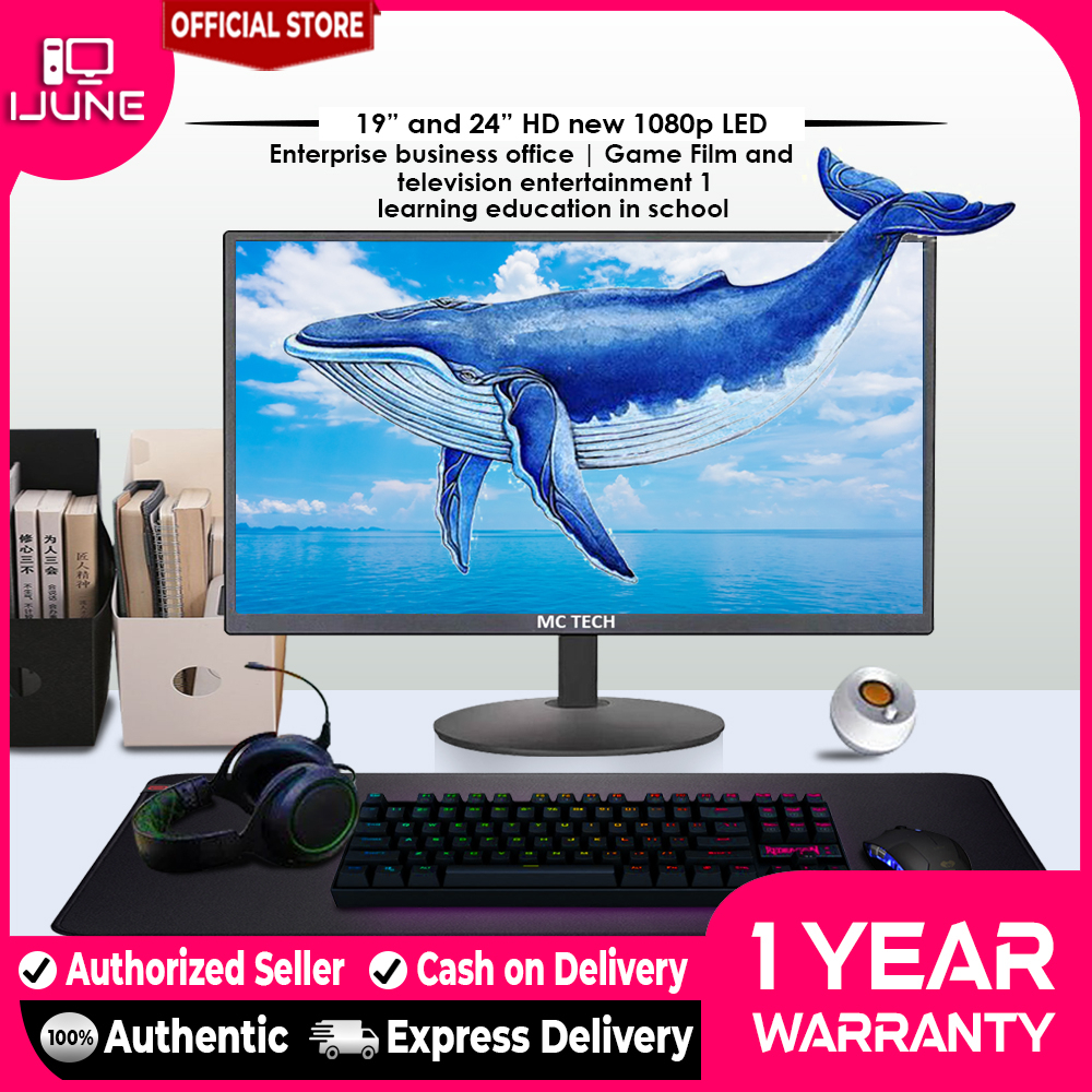 MCTECH Original Brand New Monitor 19" 24" Monitors HDMI VGA For ...