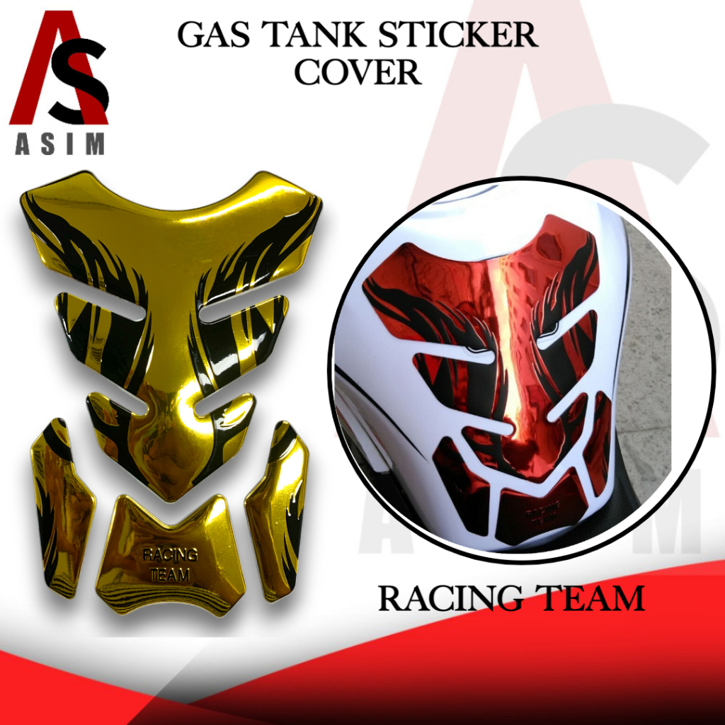 ASIM GAS TANK STICKER COVER MOTORCYCLE PAD PROTECTOR STICKER RACING ...