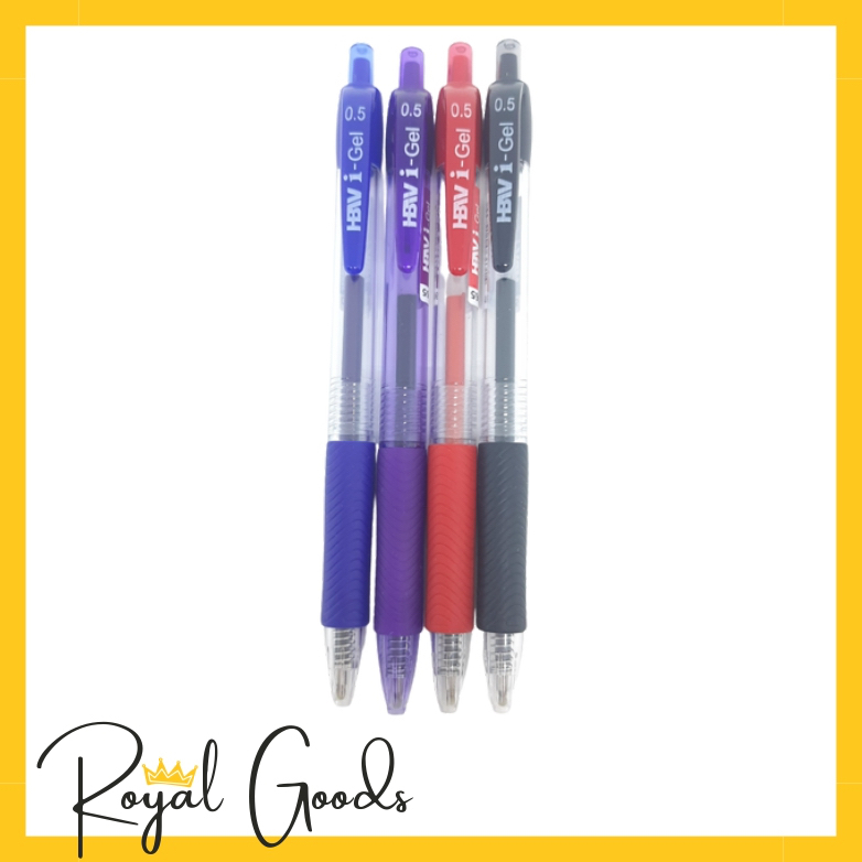 HBW I-Gel Pen 0.5mm (Black, Blue, Red, Violet) | Shopee Philippines