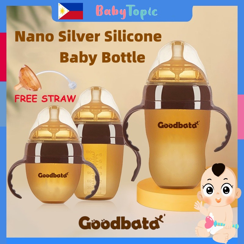 【Goodbata】Nano Silver Silicone Baby Milk Bottle Antibacterial Natural ...
