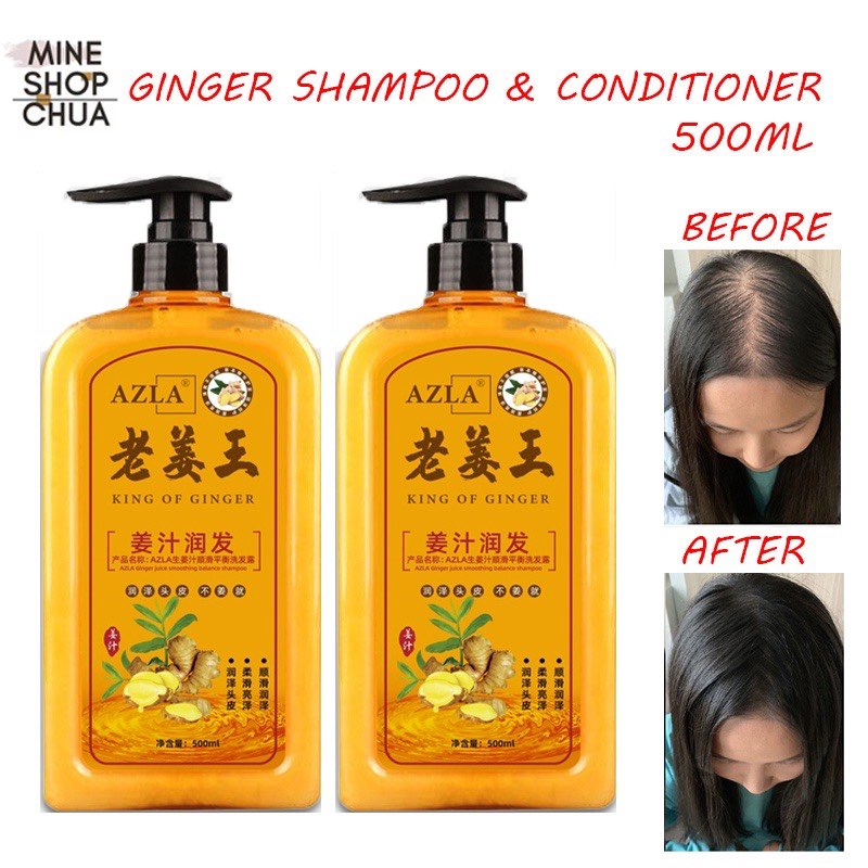 Azla Ginger Hair Shampoo Fast Regrowth Hair Thick Anti Hair Loss Anti