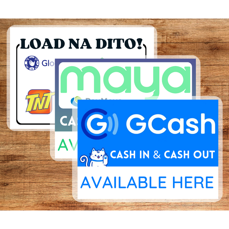A&J Gcash Maya Bank Load Laminated Signage A4 Size Sign | Shopee ...