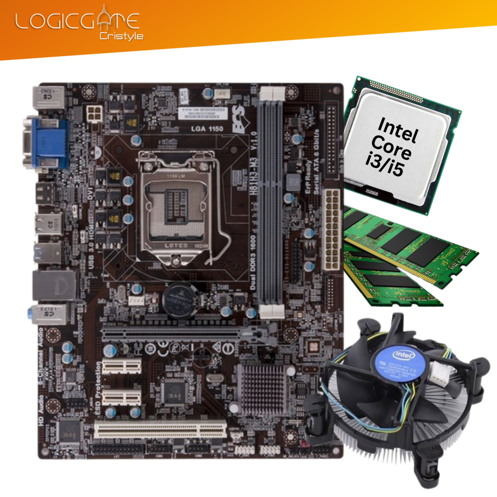 BUNDLE H81 i3/i5 4th Gen | 4GB| LGA 1150 | Free: HSF | Brand: ECS ...