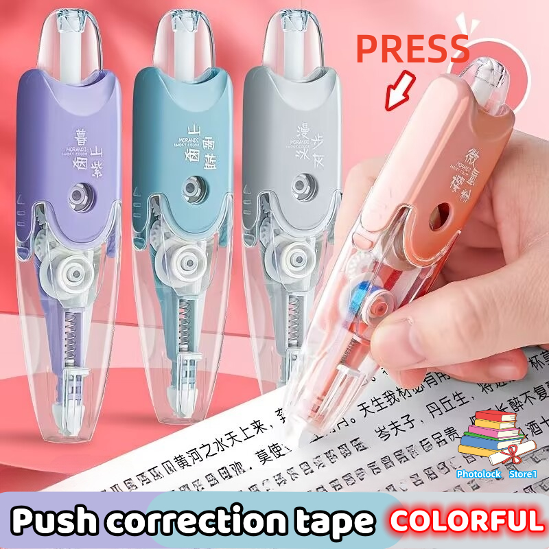 6M Press Type Correction Tape Retractable Refillable Refill Large ...