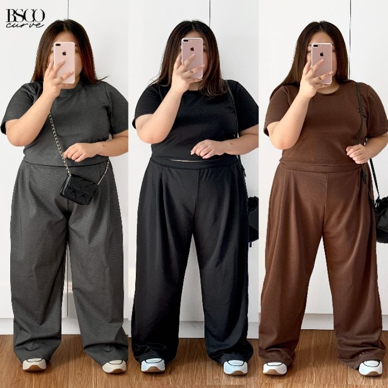 ONHAND PLUS SIZE BSCO CURVE EVERLY XL-6XL PANTS COORDS SET! KOREAN ...