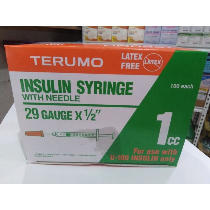 Terumo Insulin Syringe 1cc, 1/2cc g29 (per box) | Shopee Philippines
