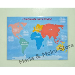 Continents and Oceans Chart | A4 Size, Laminated | Educational World ...