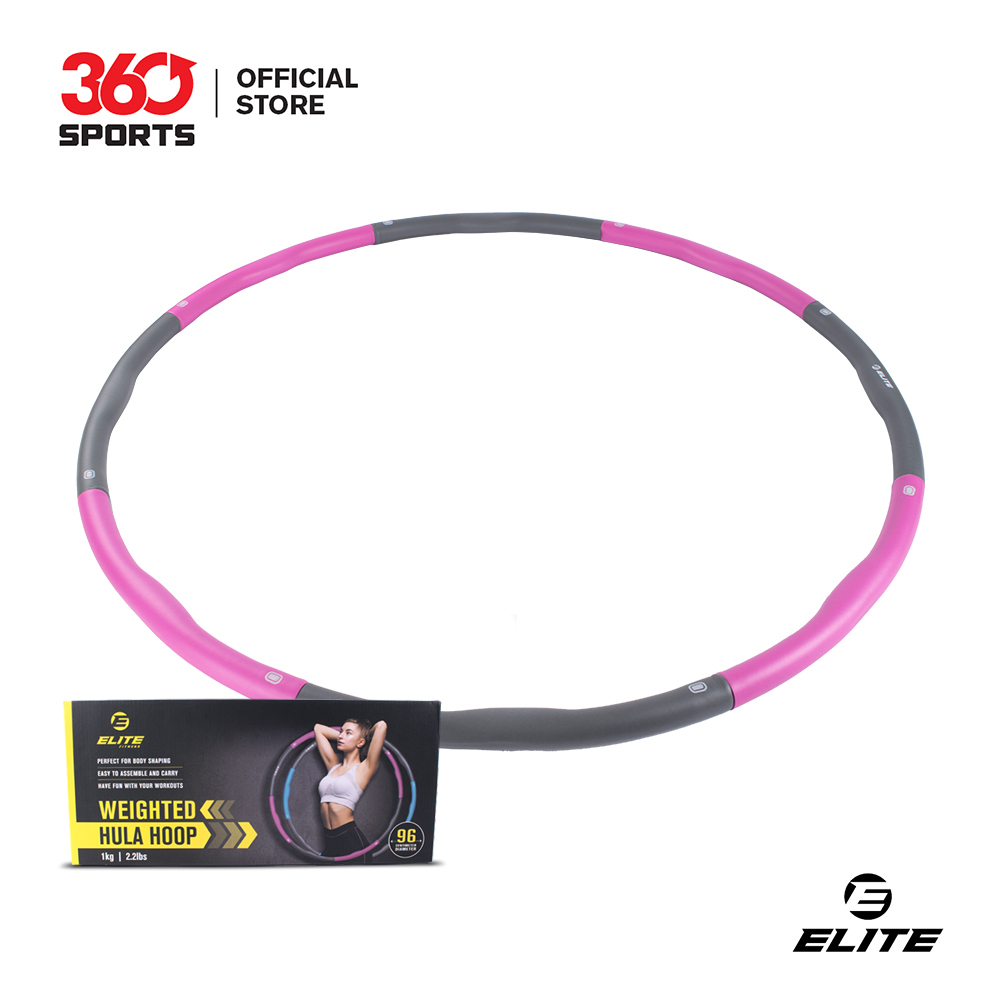 Elite Pilates Toning Weighted Hula Hoop - 1kg - Pink/Grey | Shopee ...
