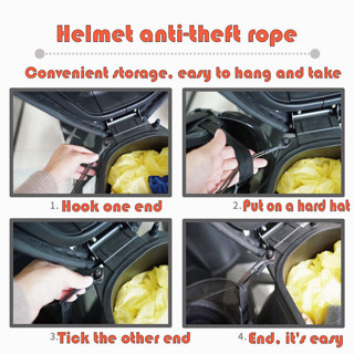 GEEBON Helmet Anti-Theft Rope Motorcycle Helmet Bicycle Steel Cable ...