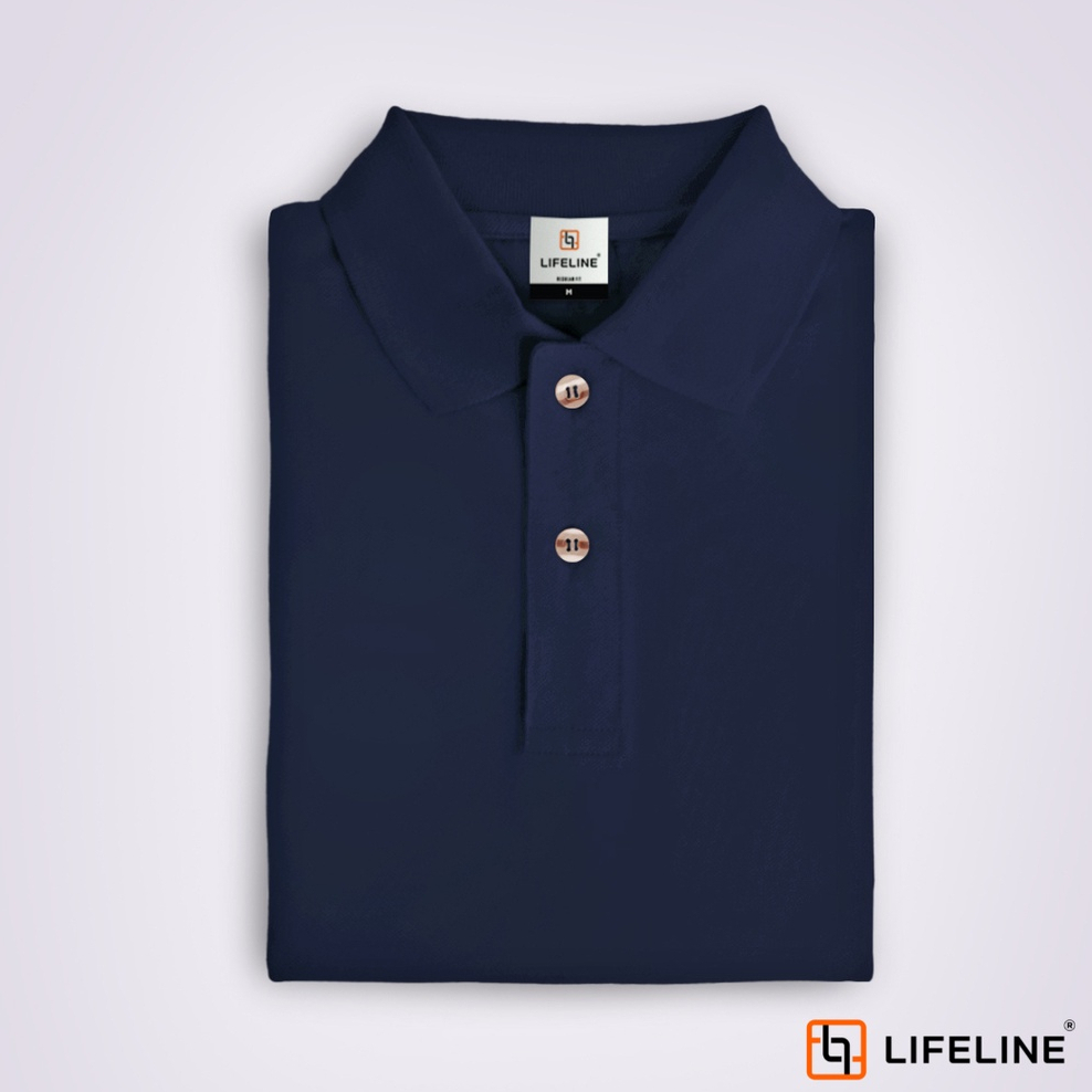 Lifeline Polo Shirt for Men Color Navy Blue | Shopee Philippines