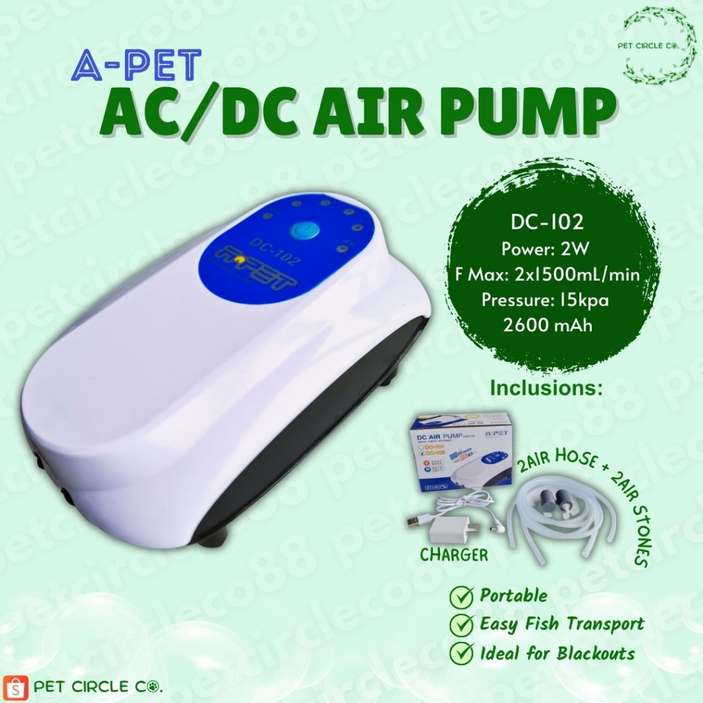 A-Pet Coco DC-102 ACDC AC/DC Dual Airpump Air pump | Shopee Philippines
