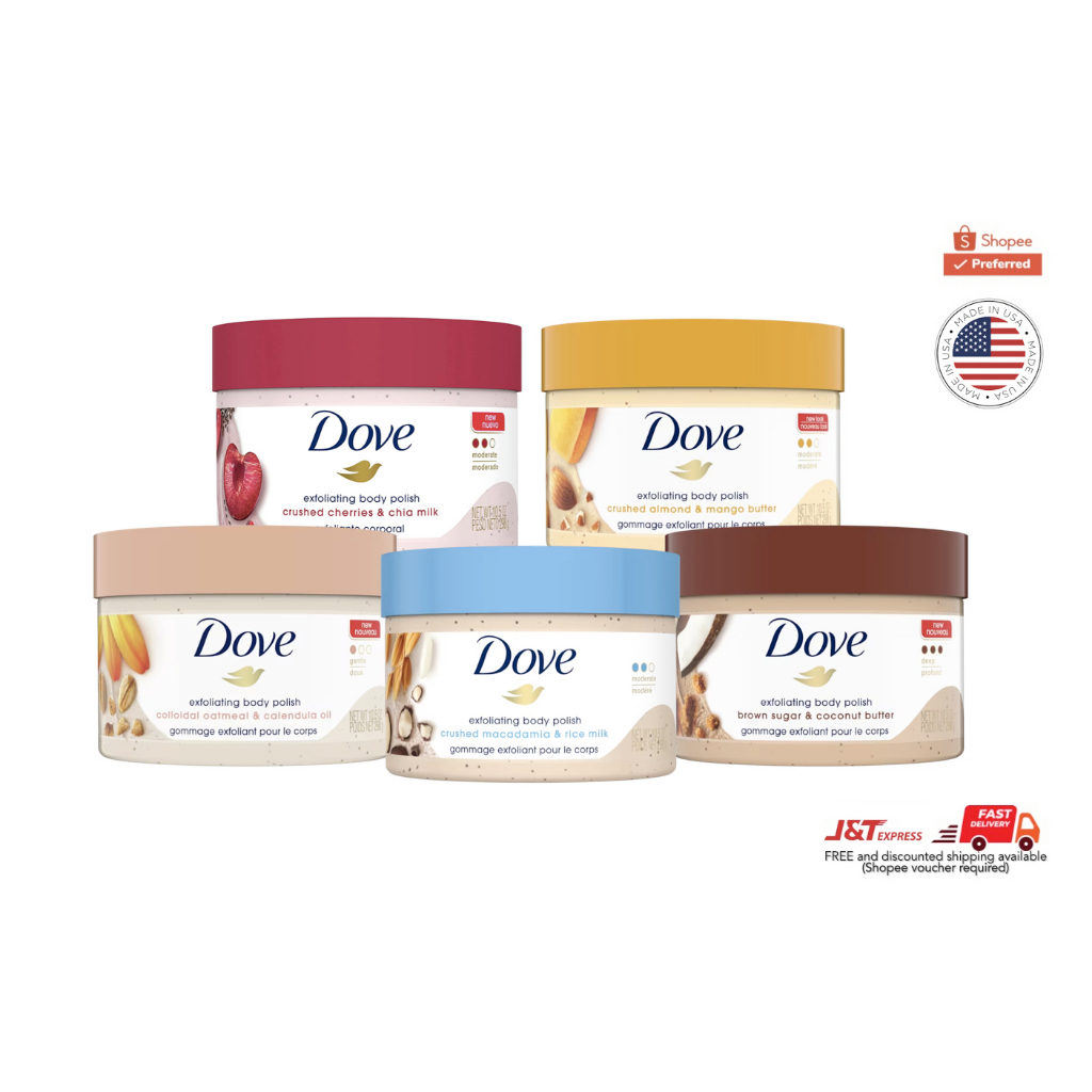 AUTHENTIC Dove Exfoliating Body Polish | Body Scrub 10.5oz | Shopee ...