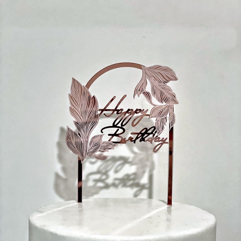 Acrylic Happy Birthday Cake Topper Cursive Happy anniversary 18 50 60 ...