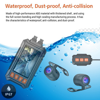 Dual 2K 1080P 30fps Motorcycle Camera, All Waterproof Dash Cam 3'' IPS ...