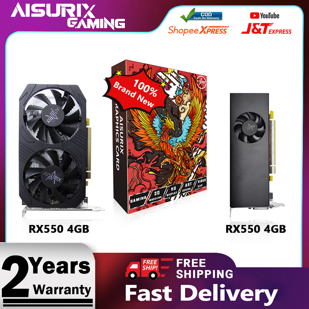 AISURIX RX550 4G New Graphics Card GDDR5 128Bit Computer HD Game GPU ...