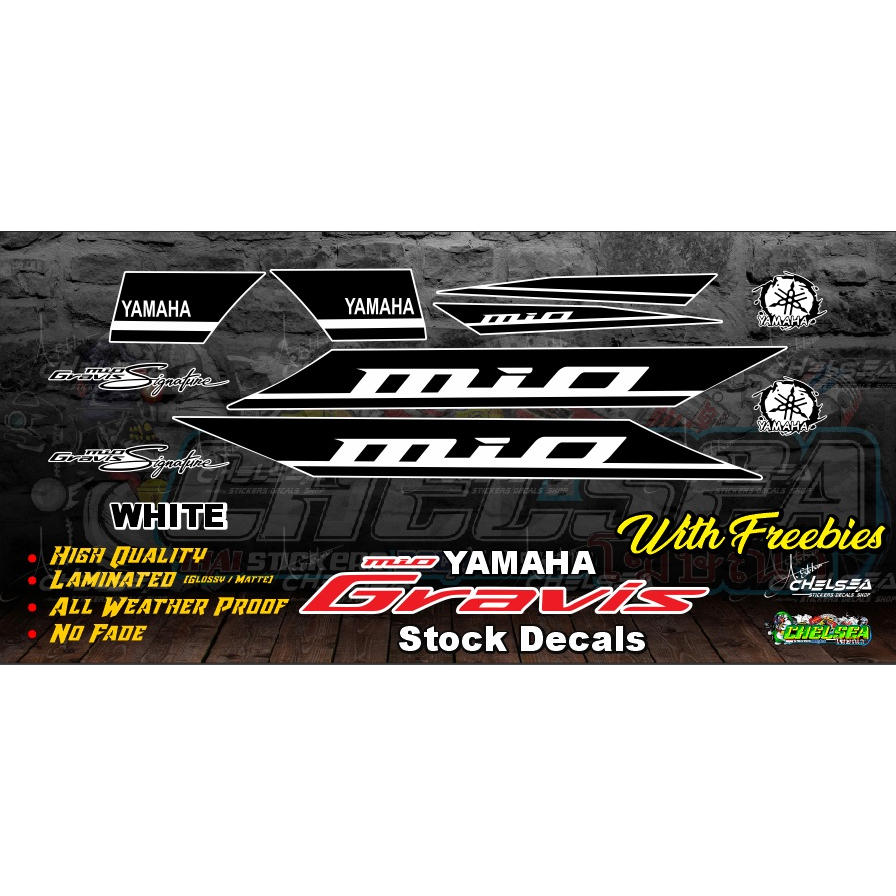 Yamaha Mio Gravis Stock Decals / Stickers with freebies | Shopee ...