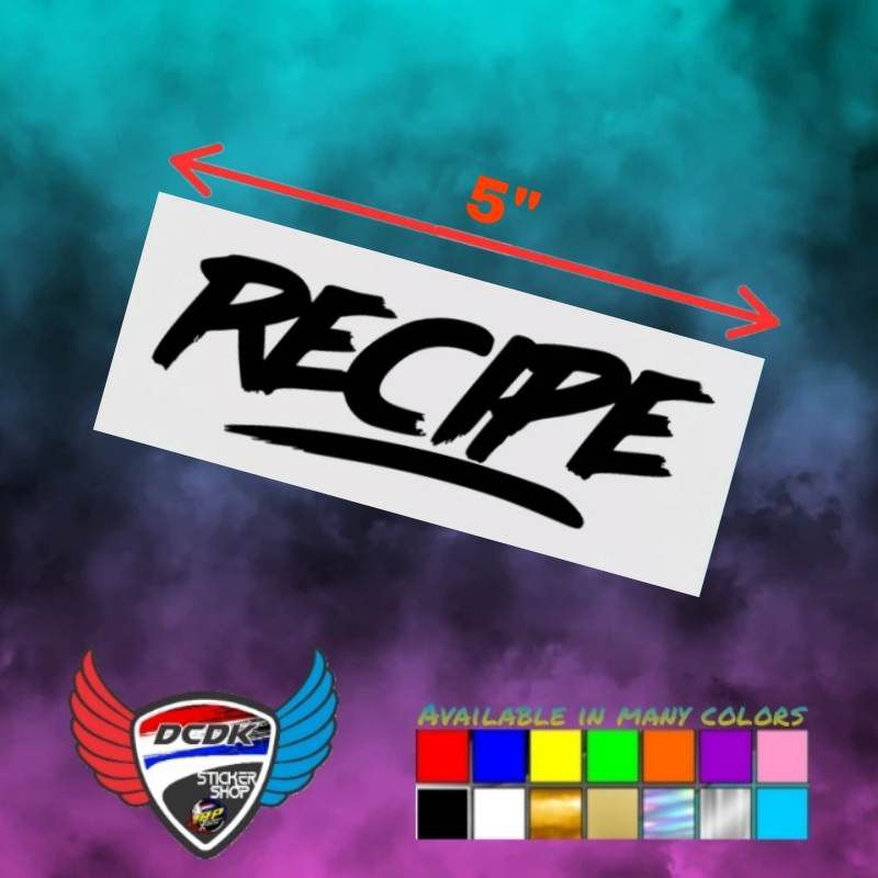 recipe sticker for motorcycle 5 inches long machine cut waterproof ...