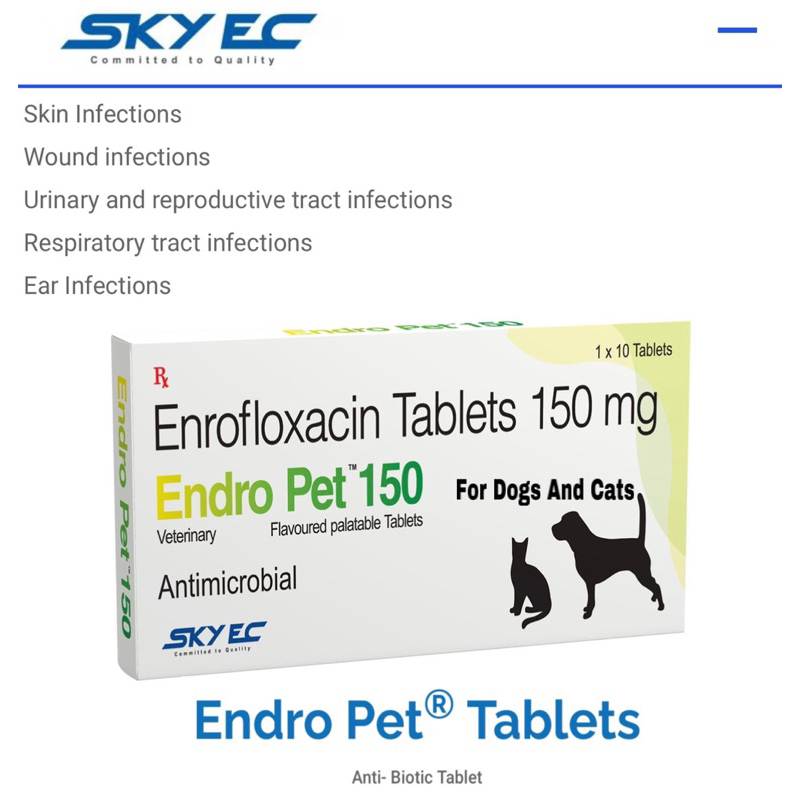 Sky Ec Endro Pet Enrofloxacin 50MG 10 Tablets Pack | Shopee Philippines