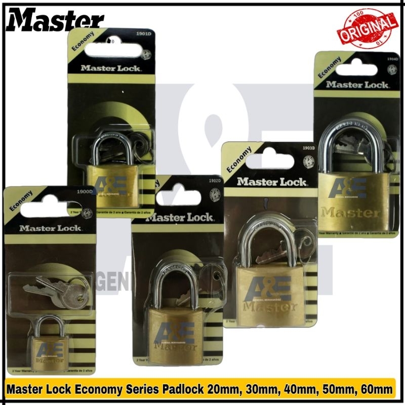 Master Lock Economy Brass Padlock 20mm , 30mm , 40mm , 50mm , 60mm ...