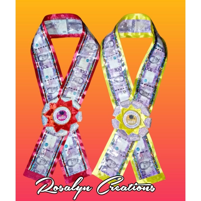 Money Garland with shinny lining colors (blank sheet) (Satin Ribbon ...