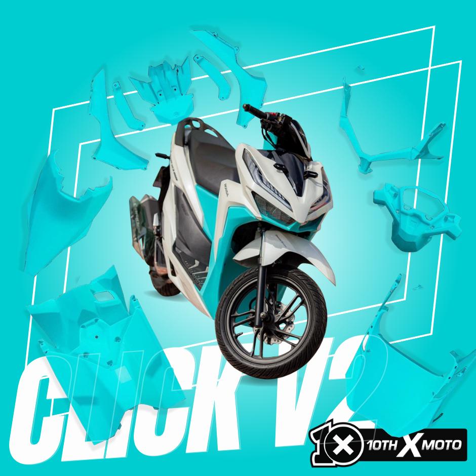 10thX Jade Green Colored Set Inner Cover Fairings Honda Click 125 & 150 ...