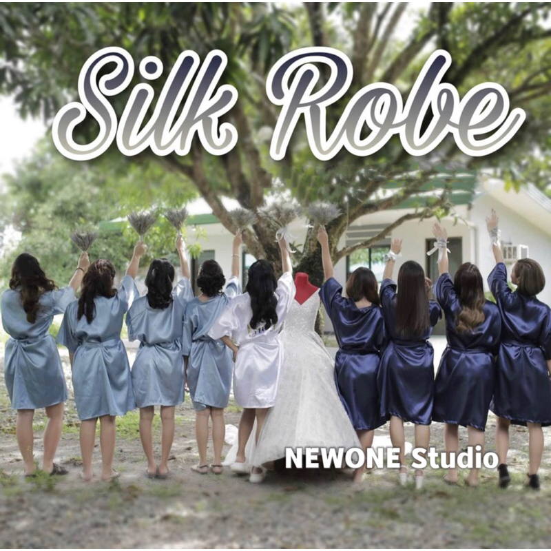 𝙉𝙀𝙒𝙊𝙉𝙀 𝙎𝙩𝙪𝙙𝙞𝙤 ® Wedding Robe Bride Bridesmaid Entourage Silk Satin Robe ...