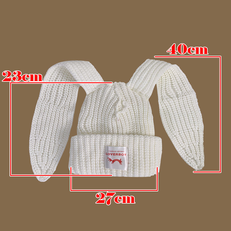 From PH Rabbit Long Ear Hat Funny Hat Fluffy Winter Cap Warm Knit ...