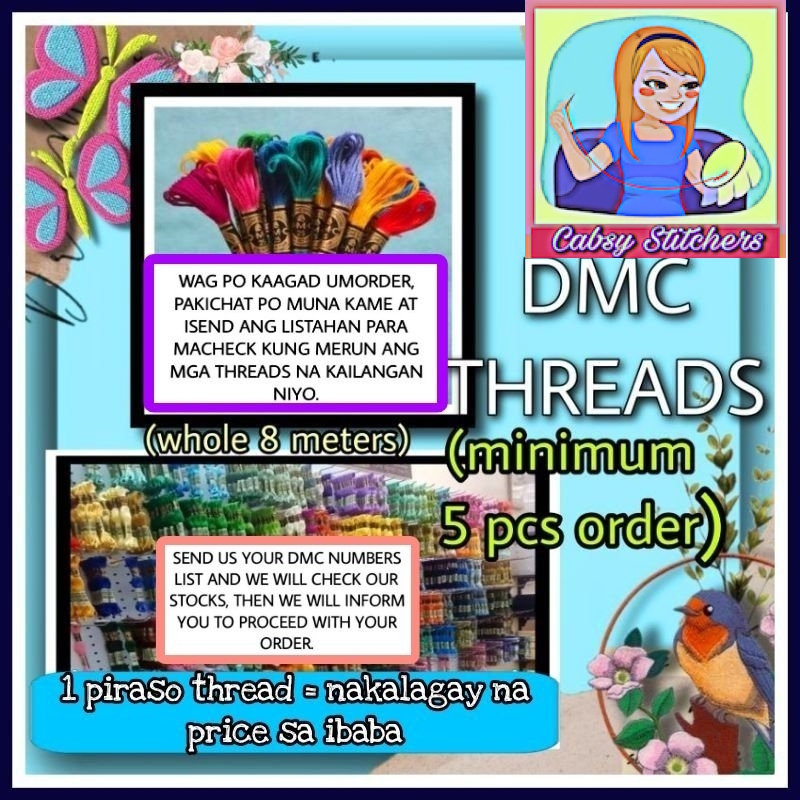 DMC threads whole / send us the numbers needed / 5 pcs minimum order ...