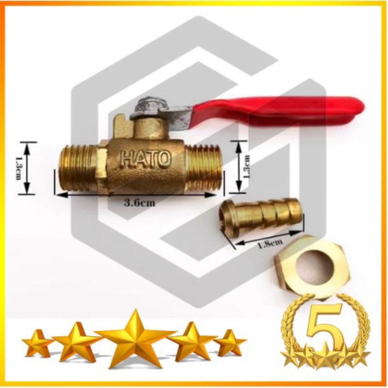brass air valve air cock 1/4" tire inflator air chuck hose coupler per ...