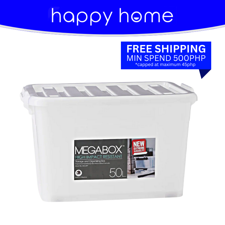 Megabox 697 Mega Storage Box 50L Clear | Shopee Philippines