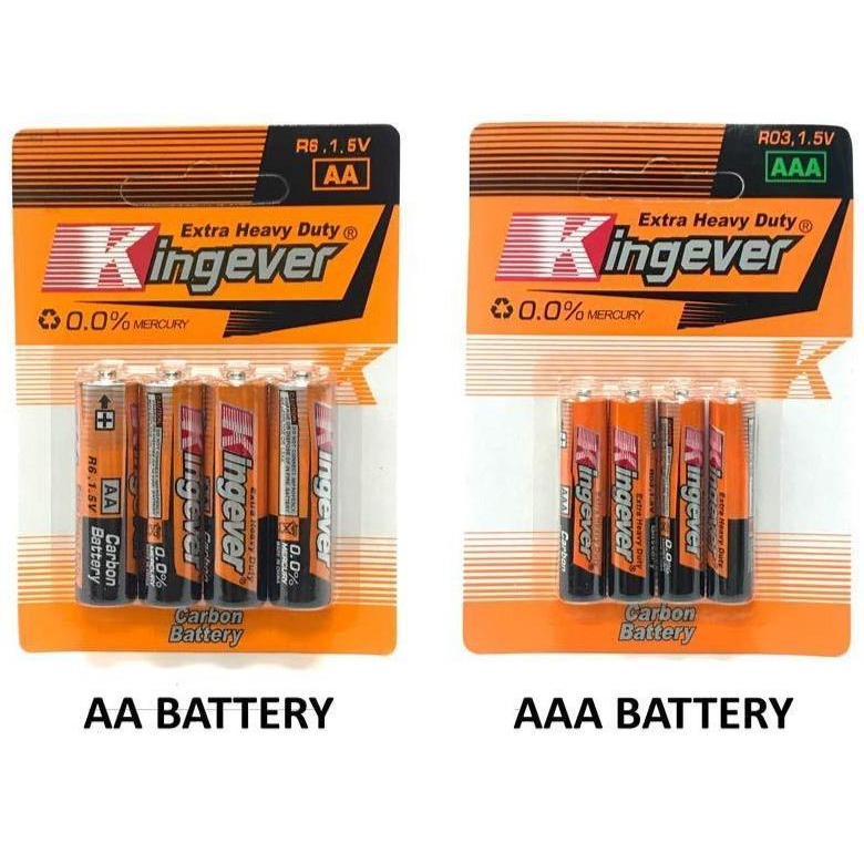 AS TOYS 4pcs/1pad Kingever Extra Heavy Duty Battery AA AAA | Shopee ...