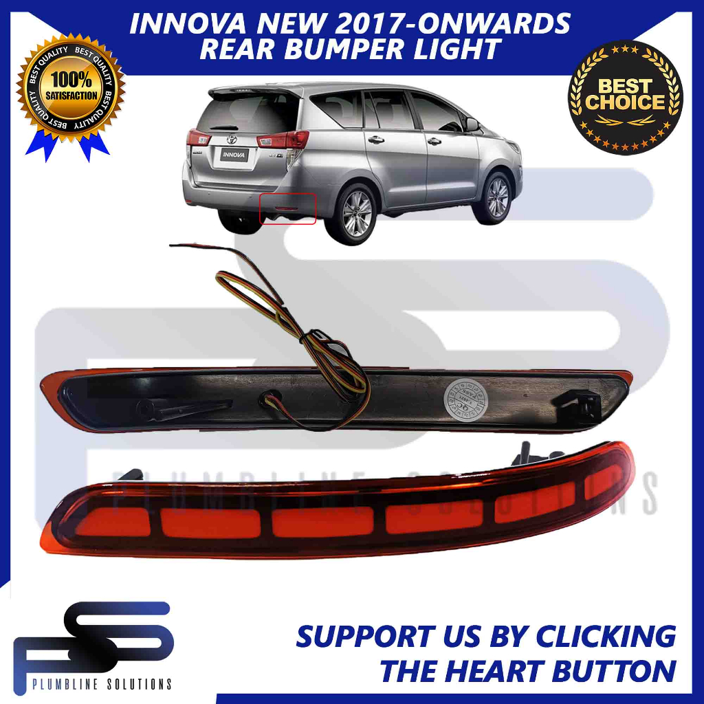 Rear Bumper Light for Toyota Innova V G J E 2016 - 2020 LED Rear Bumper ...