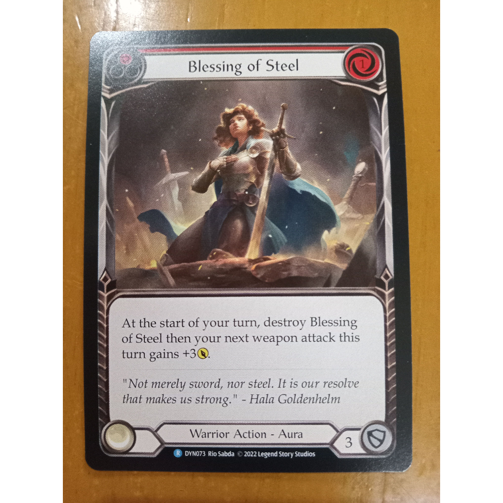 FAB Flesh and Blood TCG: Blessing of Steel Dynasty Rare Warrior Action ...