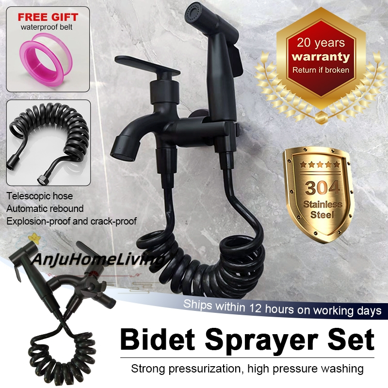 SUS 304 Faucet Bathroom Pressurized Shower Toilet Bidet Sprayer Set 2 way Flushing Washer Bidet ...